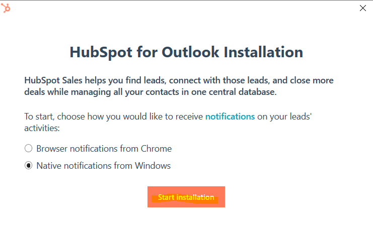 Connecting HubSpot Add-On for Microsoft Outlook