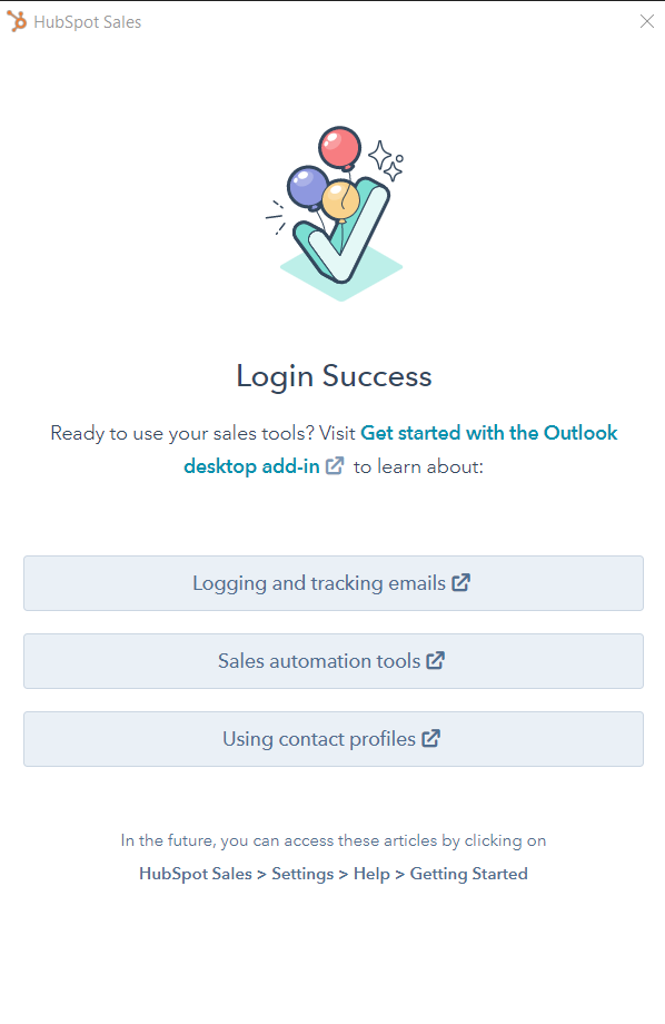 Connecting Hubspot Add On For Microsoft Outlook