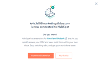 Connecting HubSpot Add-On for Microsoft Outlook